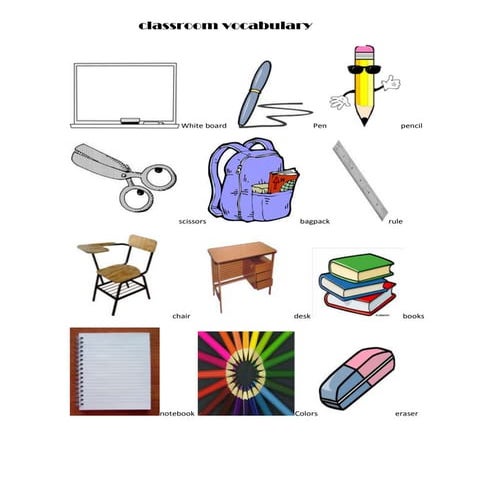 Classroom vocabulary | DOCX