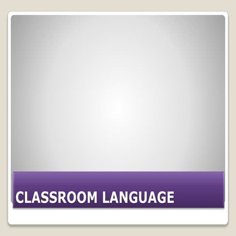 Classroom vocabulary | PPT