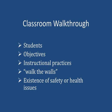 Classroom walkthrough | PPTX
