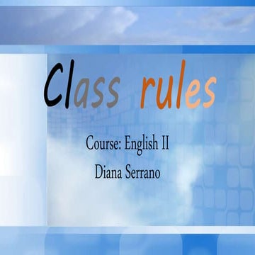 Class rules Course English II | PPTX