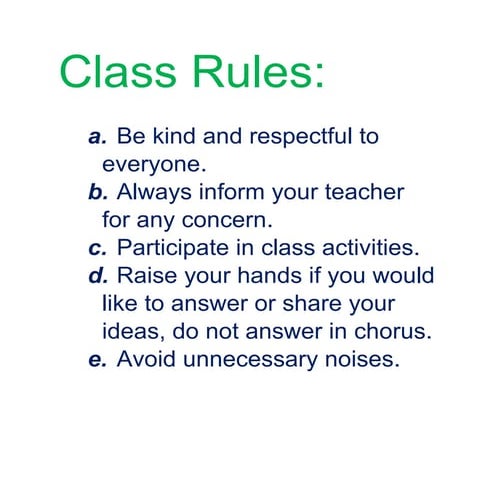 Class Rules for grade 8 level category ry | PDF