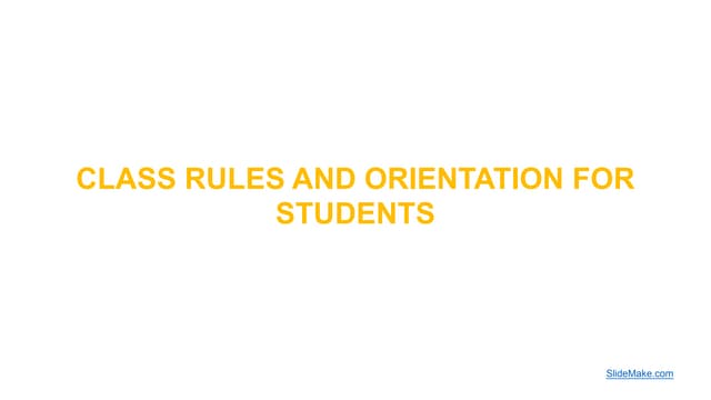 BACK TO SCHOOL ORIENTATION FIRST DAY OF CLASS | PPTX