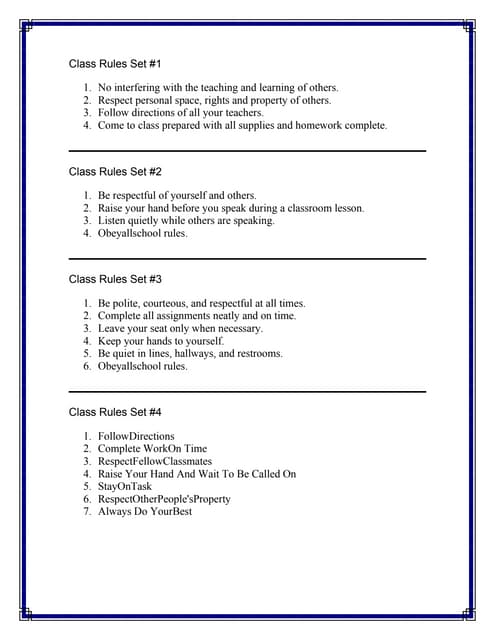 Classroom-Rules for grade -7,8,9,10.pptx | Education