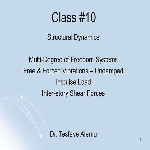 structural dynamics free and force vibration undamped impulse load | PDF