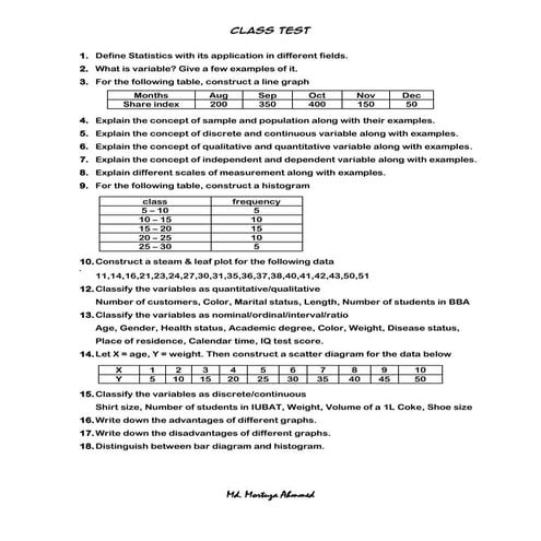 Exam Questions on Basic Statistics | DOCX