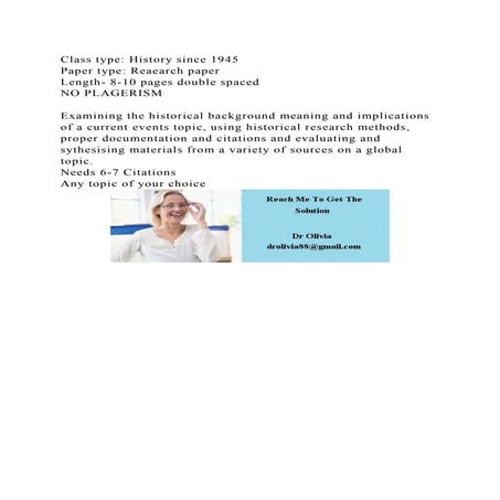 Class type History since 1945Paper type Reaearch paper Len.docx