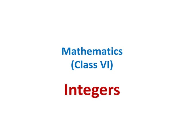 Mathematics for Grade 6: Integers | PDF