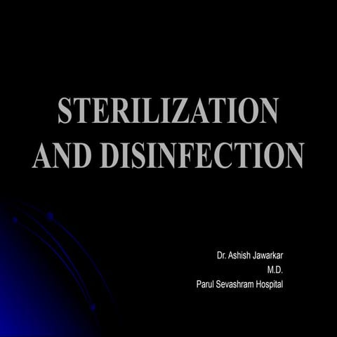 sterilization and disinfection | PPT