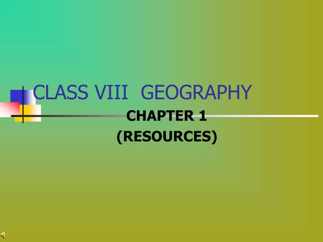 RESOURCES CLASS 8 | PPTX