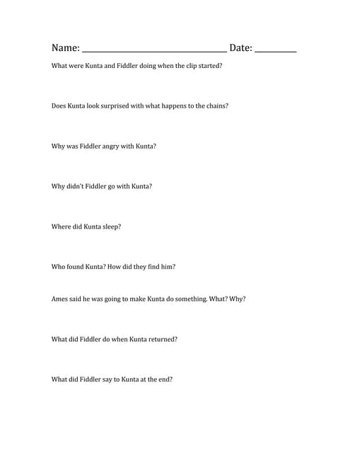 Stono rebellion worksheet | DOC