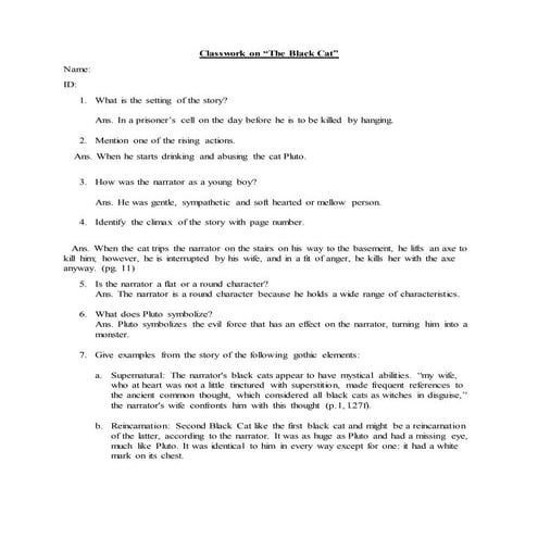 the black cat by poe | DOCX