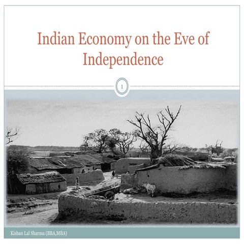 Indian Economy on the Eve Of Independence class XII | PPTX