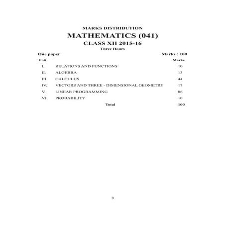 Class XII Mathematics Study Material | PDF