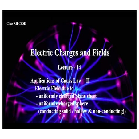 Class xii physics electric charges and fields lecture 14 | PPT