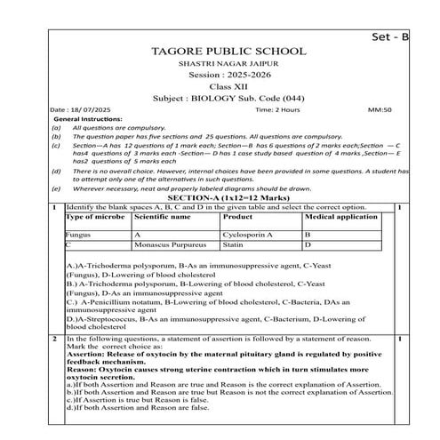 Class XII PT I SET B.pdf unlock now this | PDF