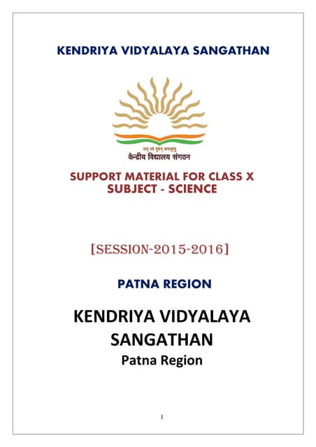 CLASS X SCIENCE STUDY MATERIAL | PDF