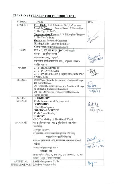 Class X Syllabus Pt 1pdf
