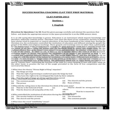 Clat 2013 question paper with answer | PPTX