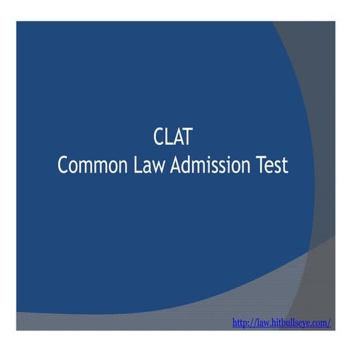 CLAT Entrance Exam Pattern and Syllabus | PPT
