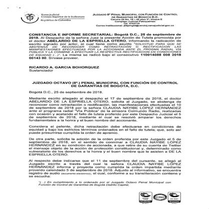 CLAUDIA LÓPEZ A RETRACTARSE POR CALUMNIAS CONTRA ABELARDO DE LA ...