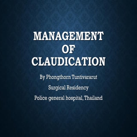 Topic of Vascular Claudication | PDF