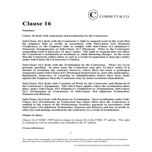 Clause 16 suspension | PDF