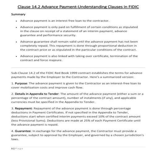 Clause 14.9 Payment of Retention Money-Understanding Clauses in FIDIC ...