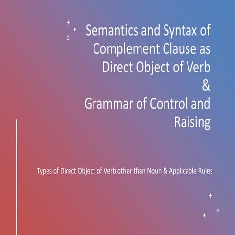 Clause as Verb Complement | PDF