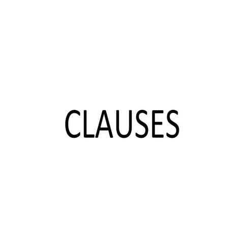 Clauses | PPT