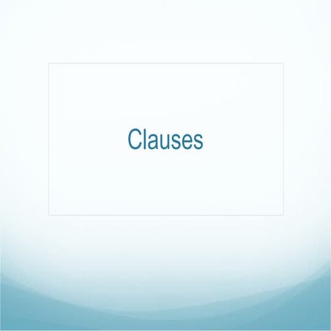 Clauses II | PPT