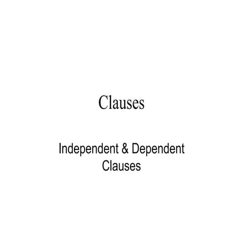 Clauses.ppt for lesson in English Enhancement | PPT