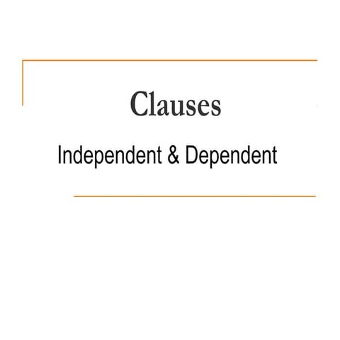 English Clauses | PPT