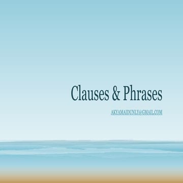 Clauses and phrases 9 | PPTX