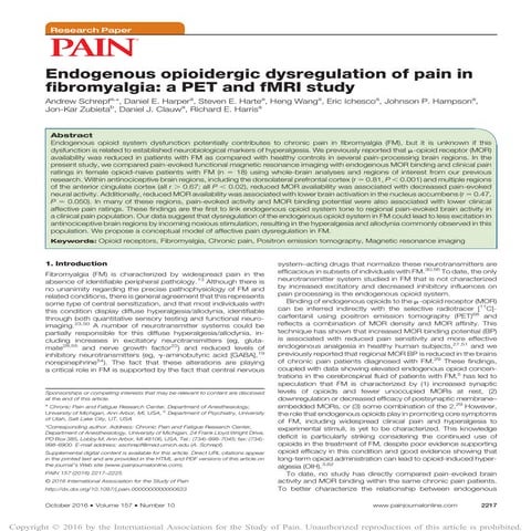 Endogenous Opioid Dysregulation | PDF