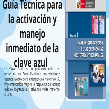 CLAVE AZUL OBSTETRICIA MANEJO Y DIAGNOSTICO | PPTX