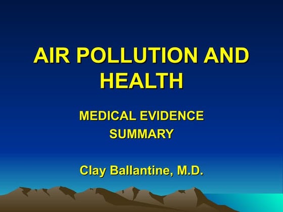 Effect Of Air Pollution On Human Health | PPT