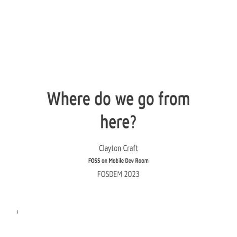 Where do we go from here? | PPT