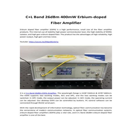 C+L Band 26dBm 400mW Erbium-doped Fiber Amplifier | DOC