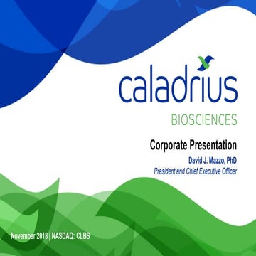 Caladrius Corporate Presentation - November, 2018 | PDF