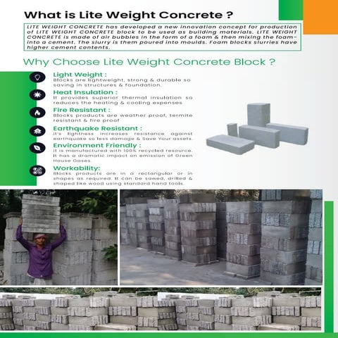 Light weight Concrete Blocks for Construction | PDF