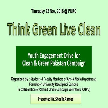 Clean and Green Pakistan by Dr. Shoaib Ahmed | PDF