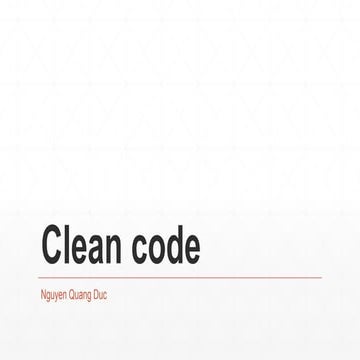 Clean Code I - Best Practices | PPT