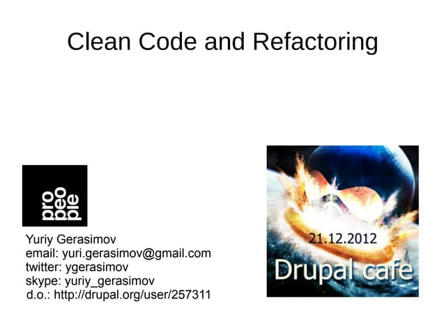 Clean Code And Refactoring Ppt