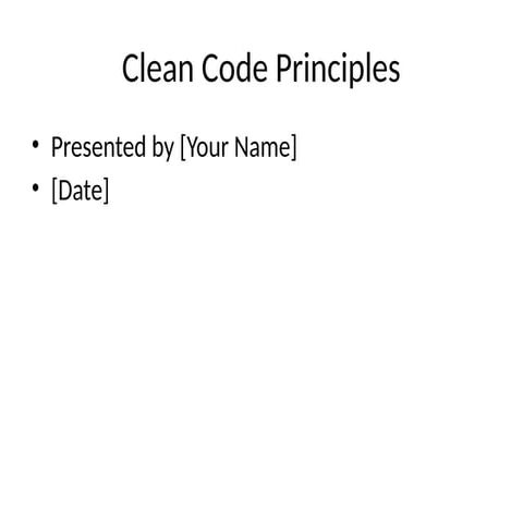 Clean_Code_Principles of computer science | PPT