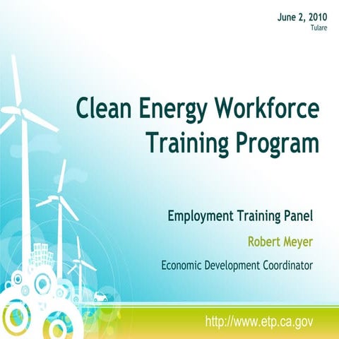 Clean Energy Workforce Training Program | PPT | Vocational Training ...