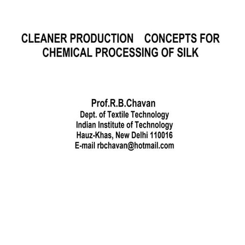 Cleaner production concepts for chemical processing of si | PPT