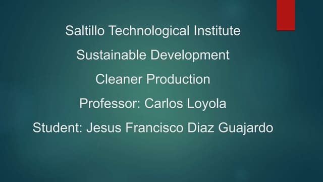 Cleaner production techniques | PDF