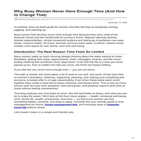 Why Busy Women Never Have Enough Time (And How to Change That) | PDF