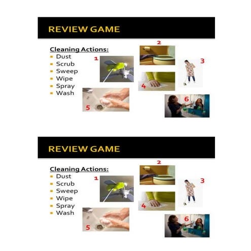 Cleaning Actions Handout Module 3 | DOCX