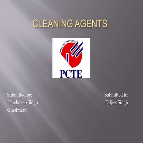 Cleaning agents | PPTX